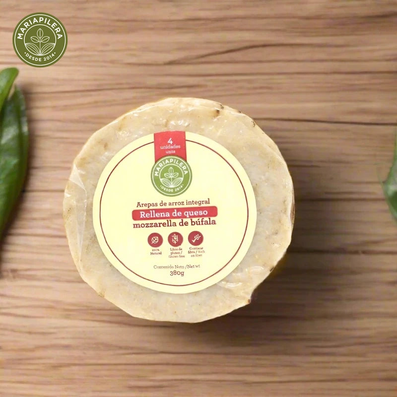 Arepa de Arroz Integral Rellena de Queso Mozzarella de Búfala x 4 und – Eatsy Market
